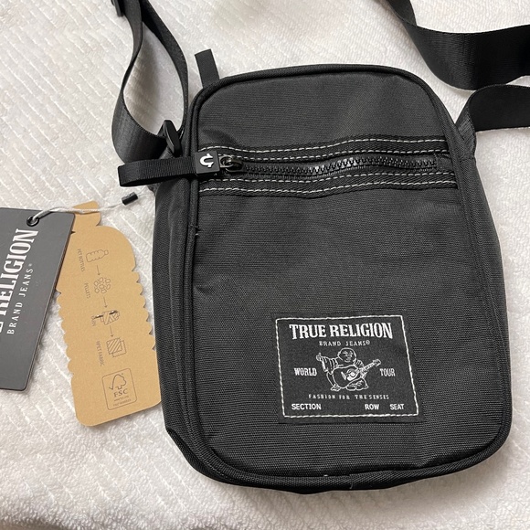 True Religion | Bags | Nwt True Religion Unisex Black Frank Crossbody ...